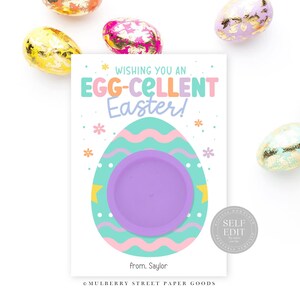 Easter Play Dough Card Holder Printable Doh Easter Canva Template ...