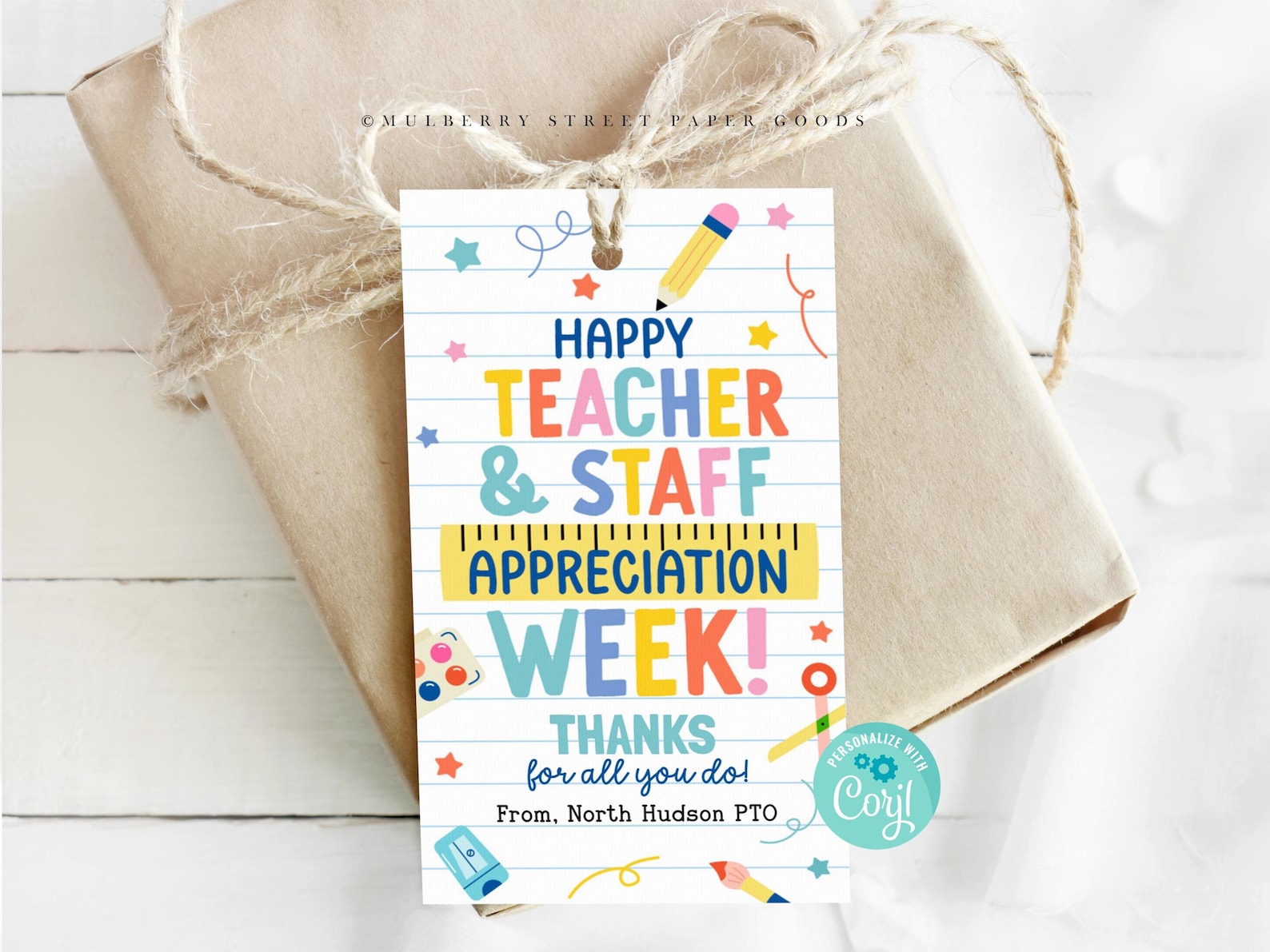 Teacher Staff Appreciation Gift Tag Printable Instant Download Teacher ...