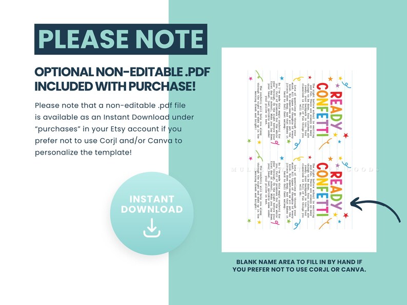 Fully Editable Ready Confetti Card Printable Back to School Canva ...
