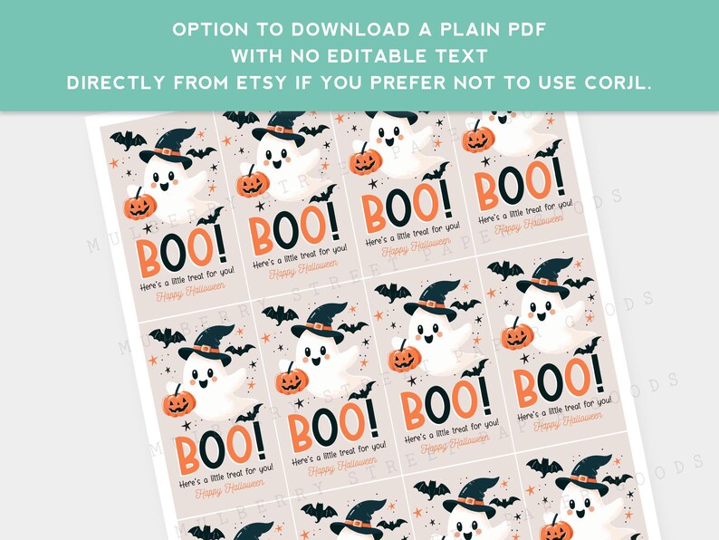 Printable Halloween Treat Bag Tags Cute Ghost Halloween Trick or Treat ...