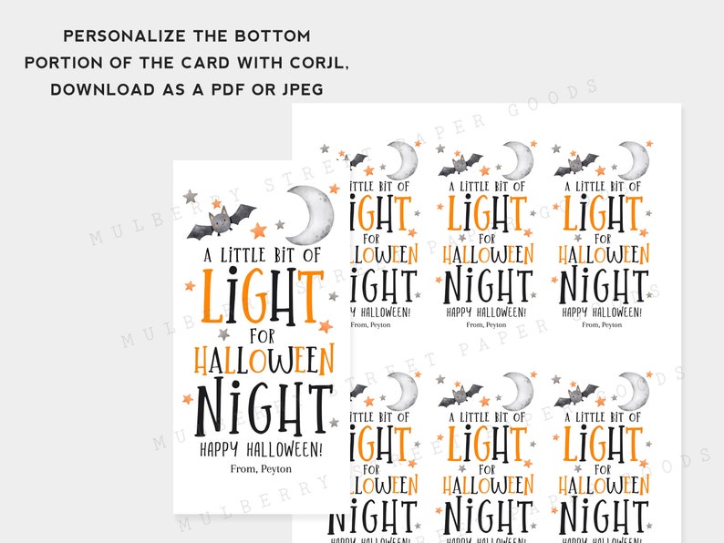 Printable Halloween Glow Stick Holder, A Little Bit of Light for ...
