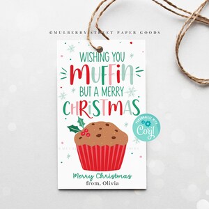 Wishing You Muffin but A Merry Christmas Gift Tag Instant Download ...