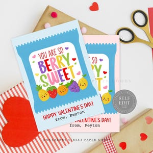 Fruit Snacks Valentine's Day Card Printable Berry Sweet Fruit Snack ...