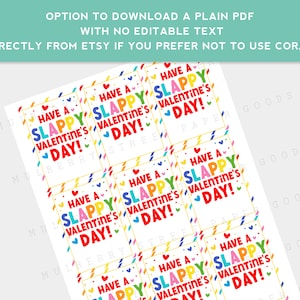 Printable Have A Slappy Valentine's Day Card Slap Bracelet Valentine ...