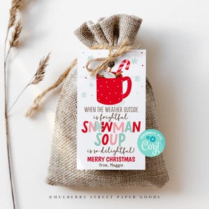 Snowman Soup Hot Chocolate Gift Tag Printable Christmas Hot Chocolate ...