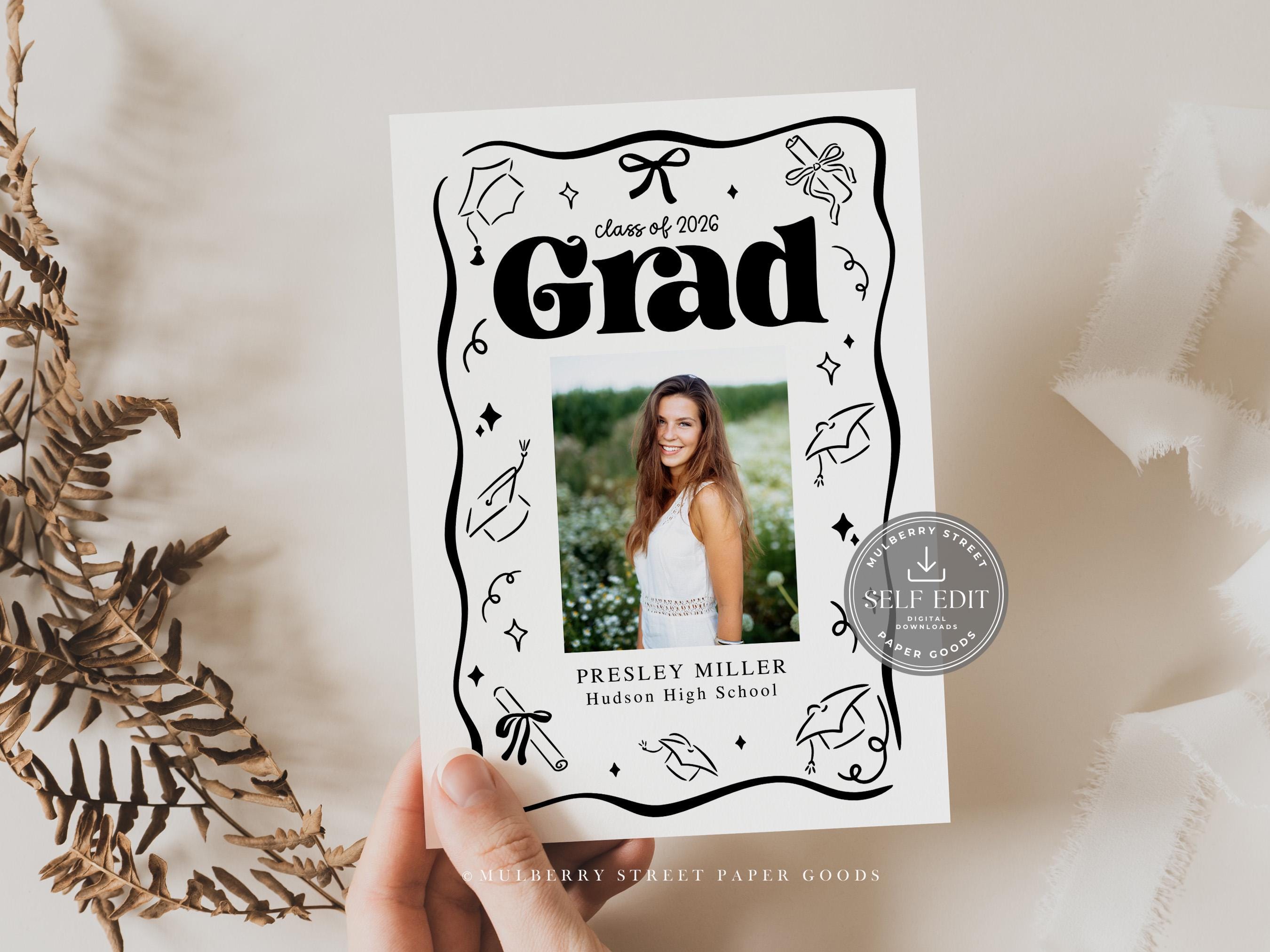 Class of 2026 Graduation Invitation Canva Template Printable Digital ...