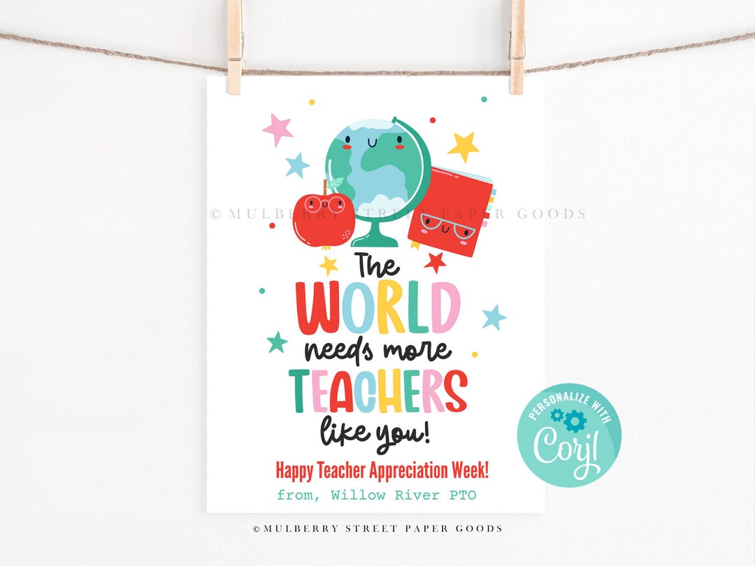 Teacher Appreciation Sign Printable Personalized Teacher Appreciation ...