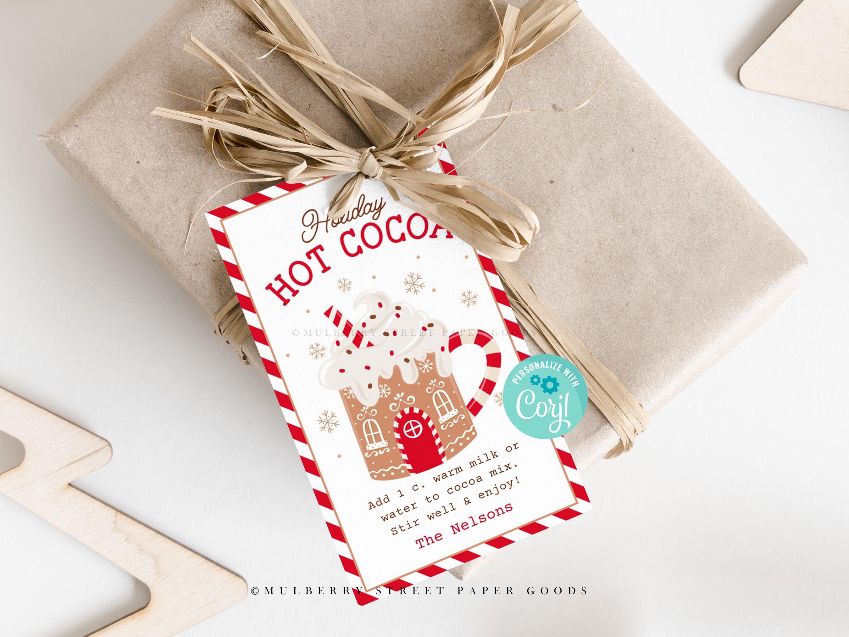 Holiday Hot Cocoa Gift Tag Printable Digital Download Gingerbread Hot ...