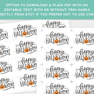 Printable Happy Halloween Gift Tag, Trick or Treat Favor Bag Tag ...