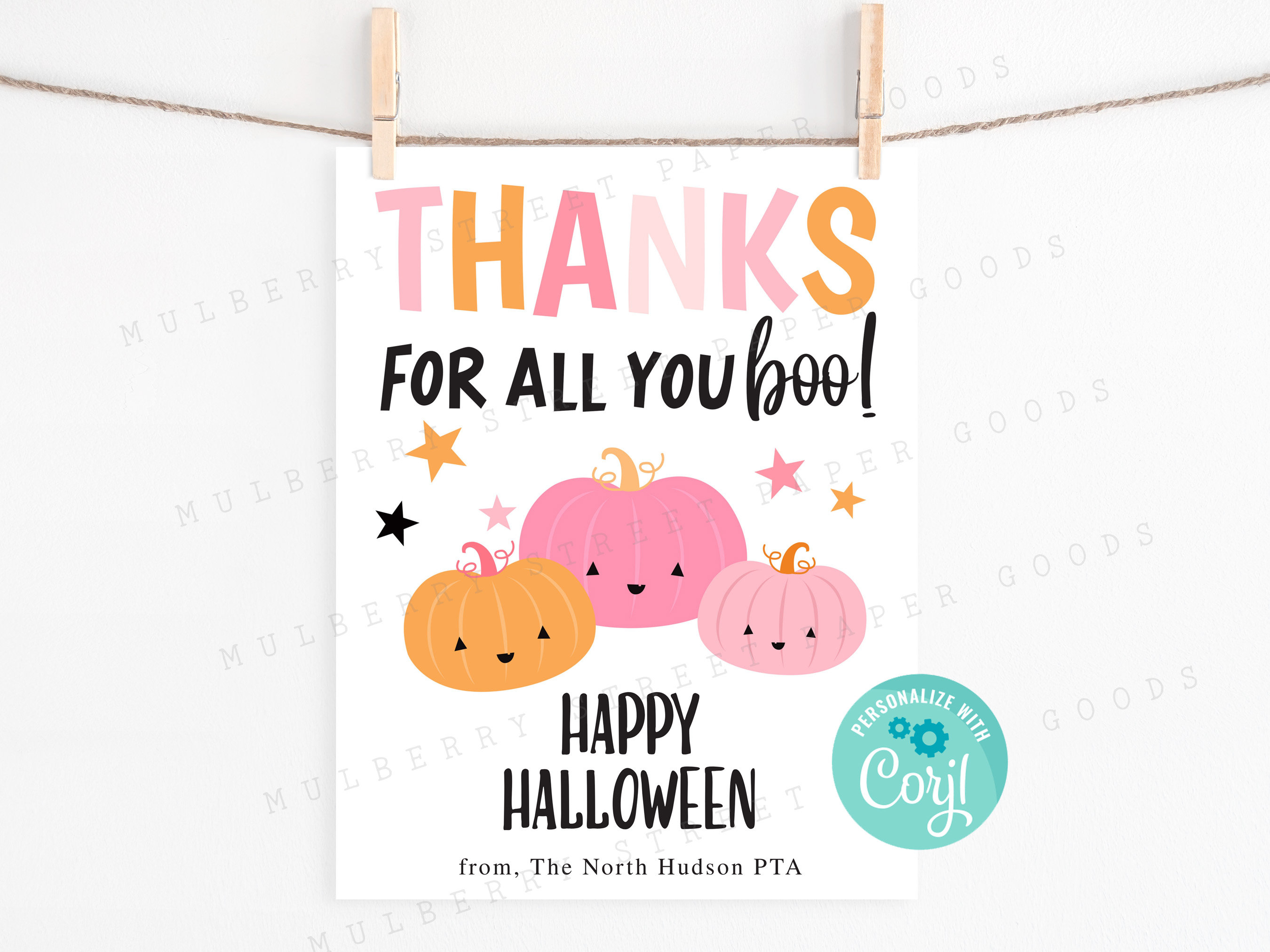Printable Thanks for All You Boo 8.5x11" Table Sign, Teacher, Nurse ...