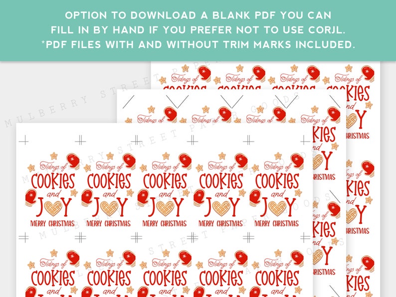 Tidings of Cookies and Joy Printable Tag Christmas Cookies - Etsy