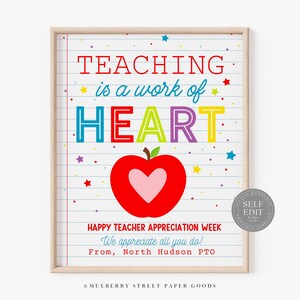 Printable Teacher Appreciation Week Poster Canva Template Editable ...