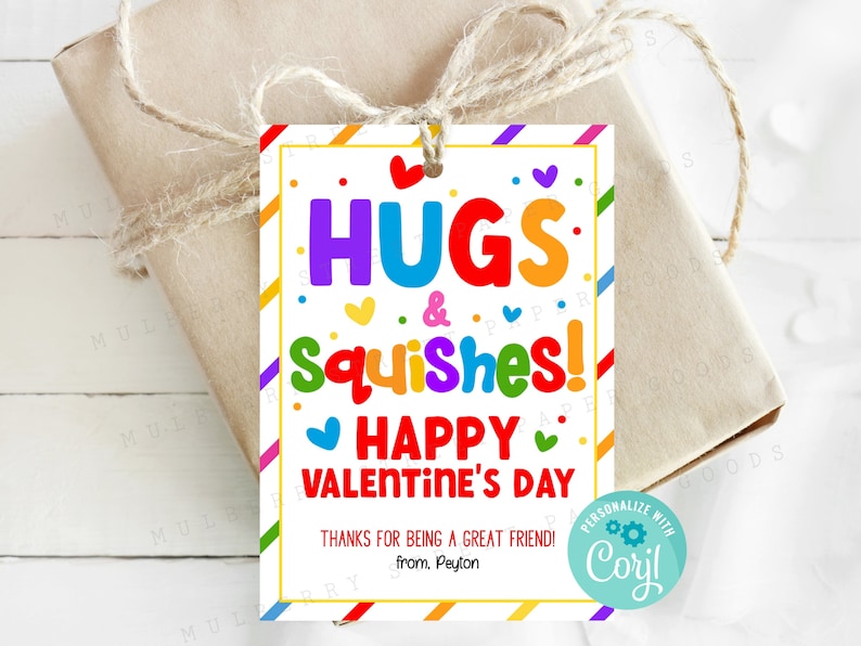 Printable Hugs and Squishes Valentine's Day Card Kids - Etsy