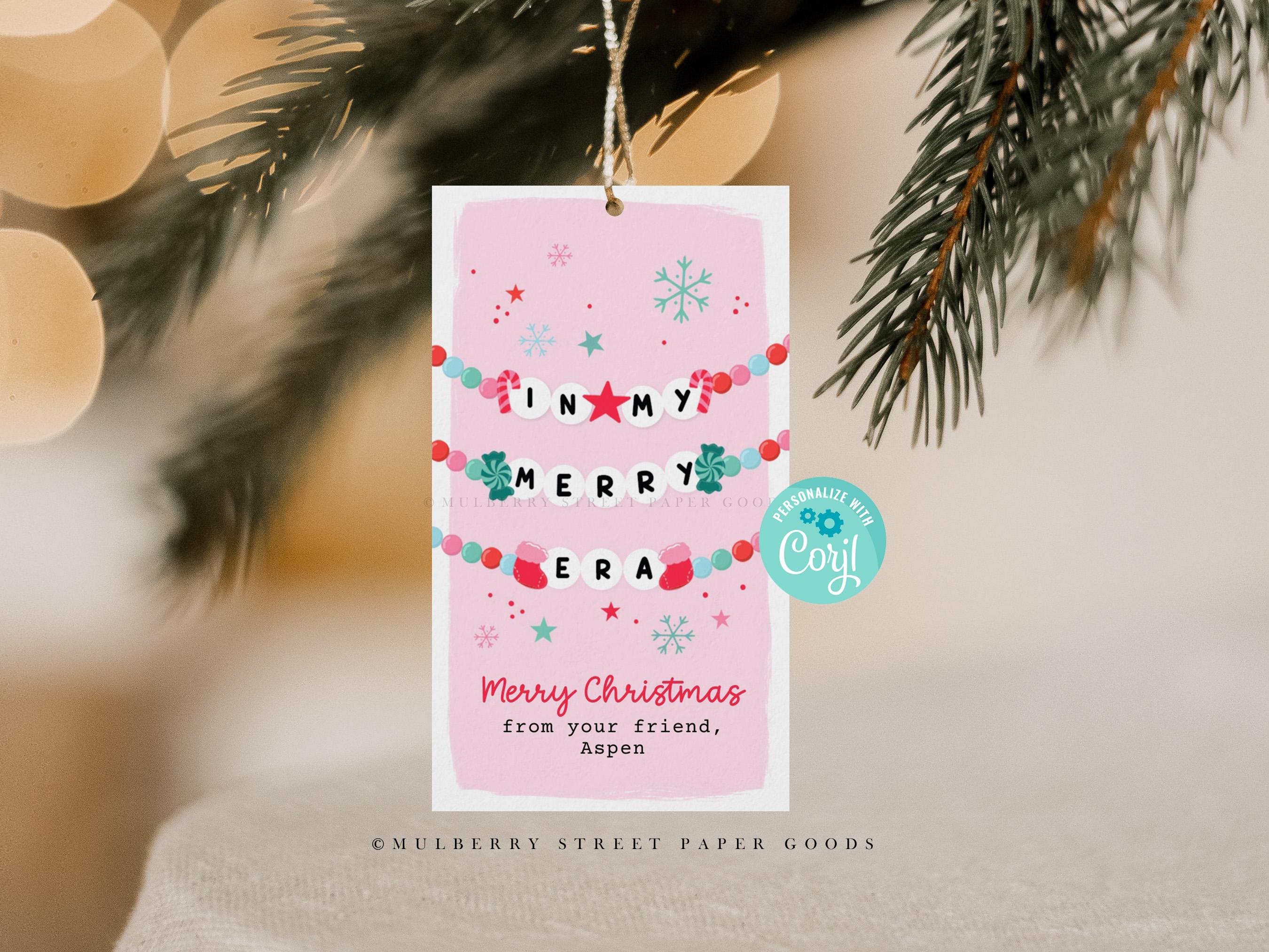In My Merry Era Christmas Gift Tag Digital Download Pink Christmas ...