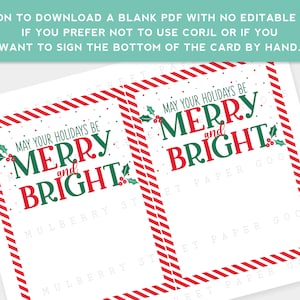 Printable May Your Holidays Be Merry & Bright Gift Card Holder, Teacher ...
