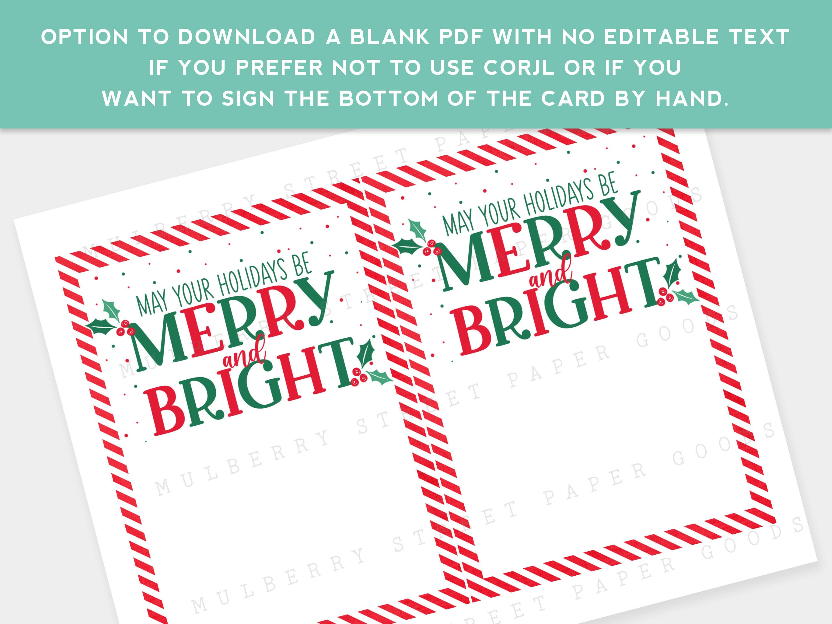Printable May Your Holidays Be Merry & Bright Gift Card Holder, Teacher ...