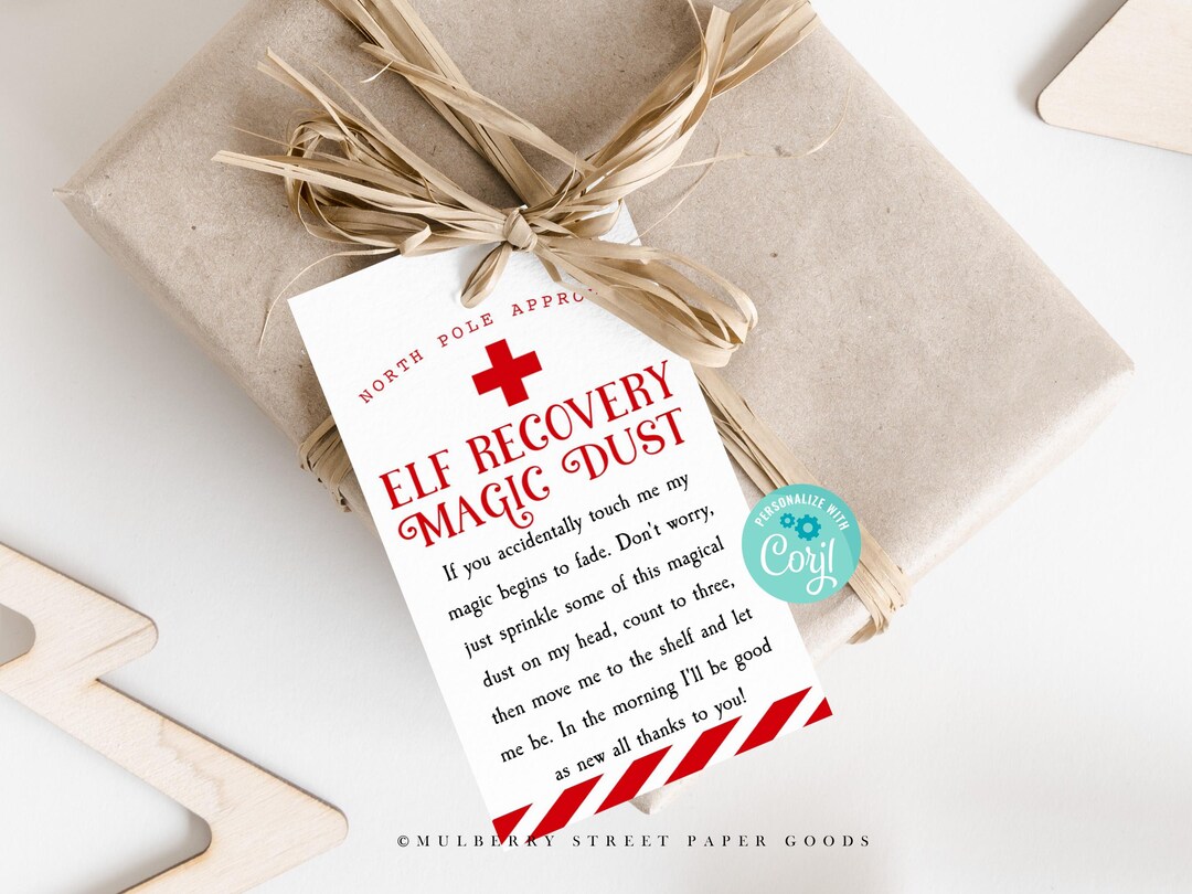 Editable Elf Magic Dust Printable Gift Tag Christmas Elf Magical Dust ...