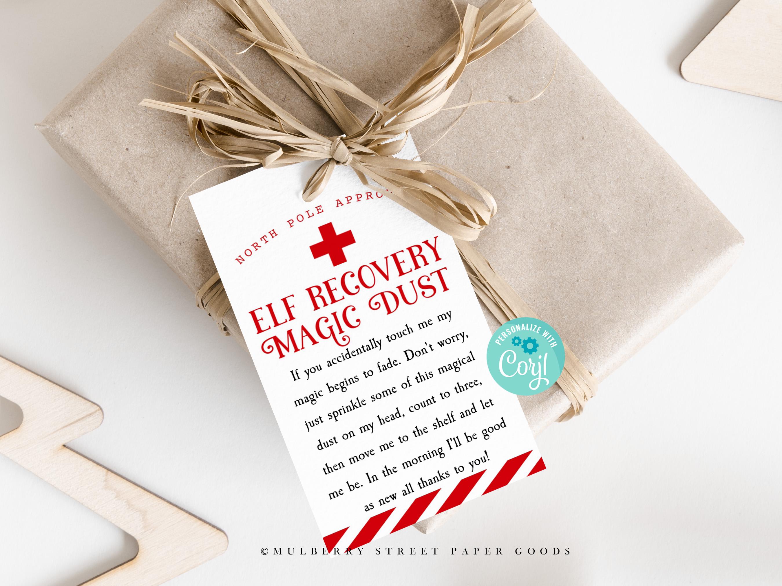 Editable Elf Magic Dust Printable Gift Tag Christmas Elf Magical Dust ...