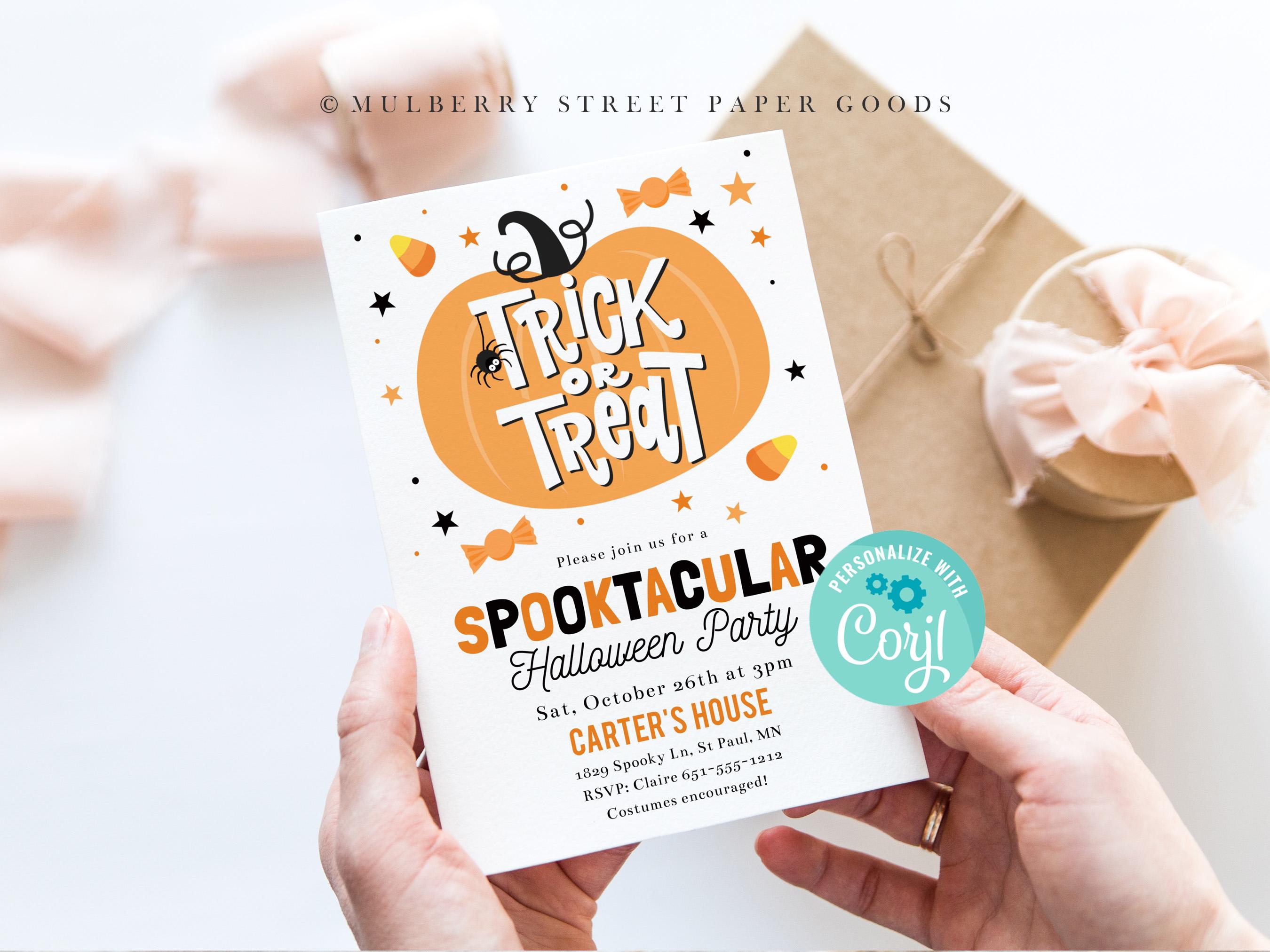Editable Halloween Party Invitation Halloween Kids Halloween Party ...