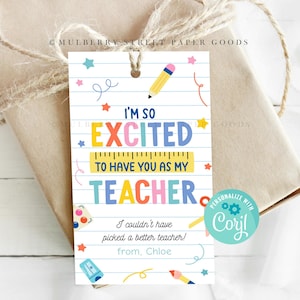 Editable Back to School Teacher Gift Tag Printable School Treat Tag ...