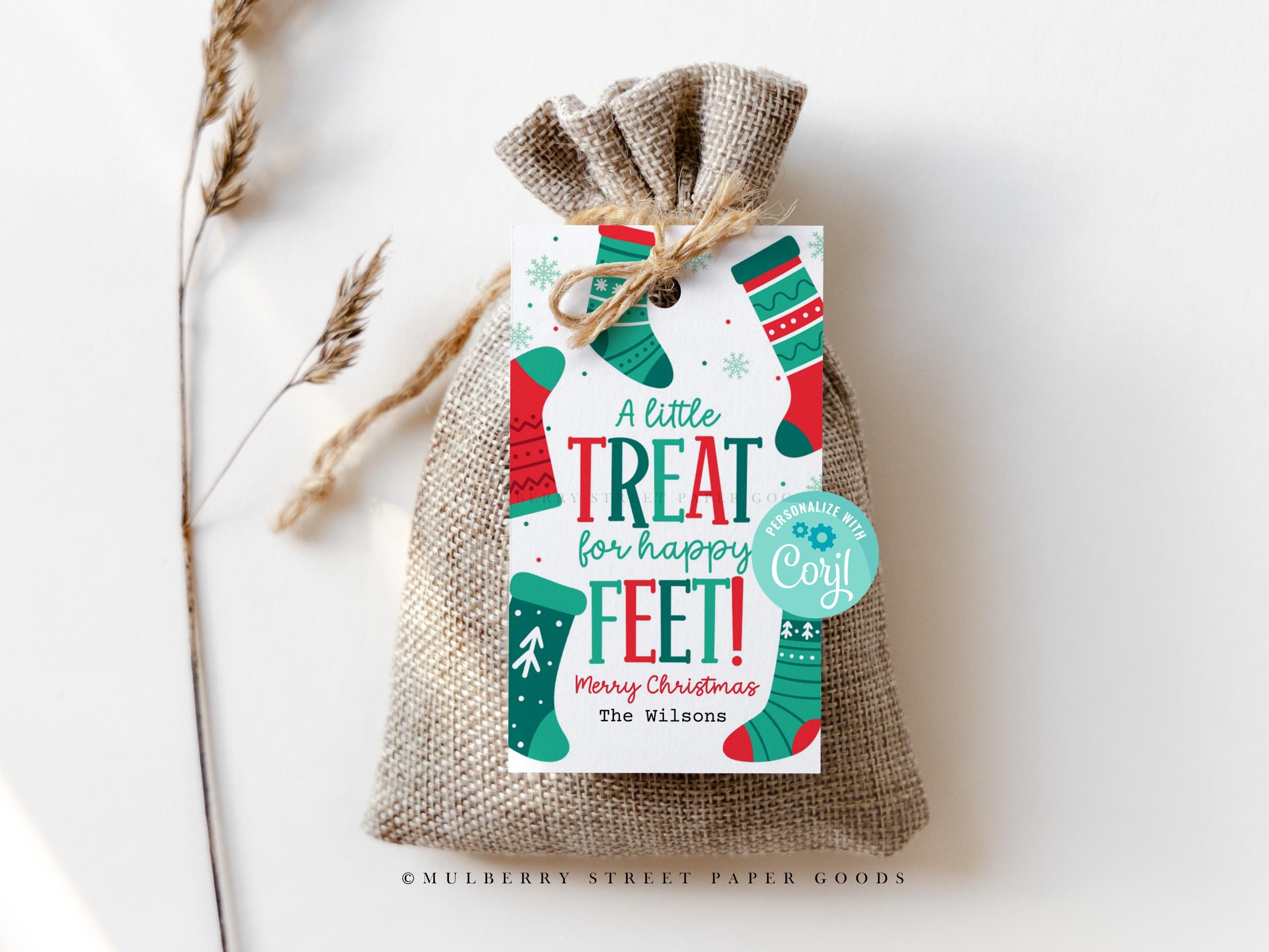 Instant Download Christmas Socks Gift Tag Printable A Little Treat for ...