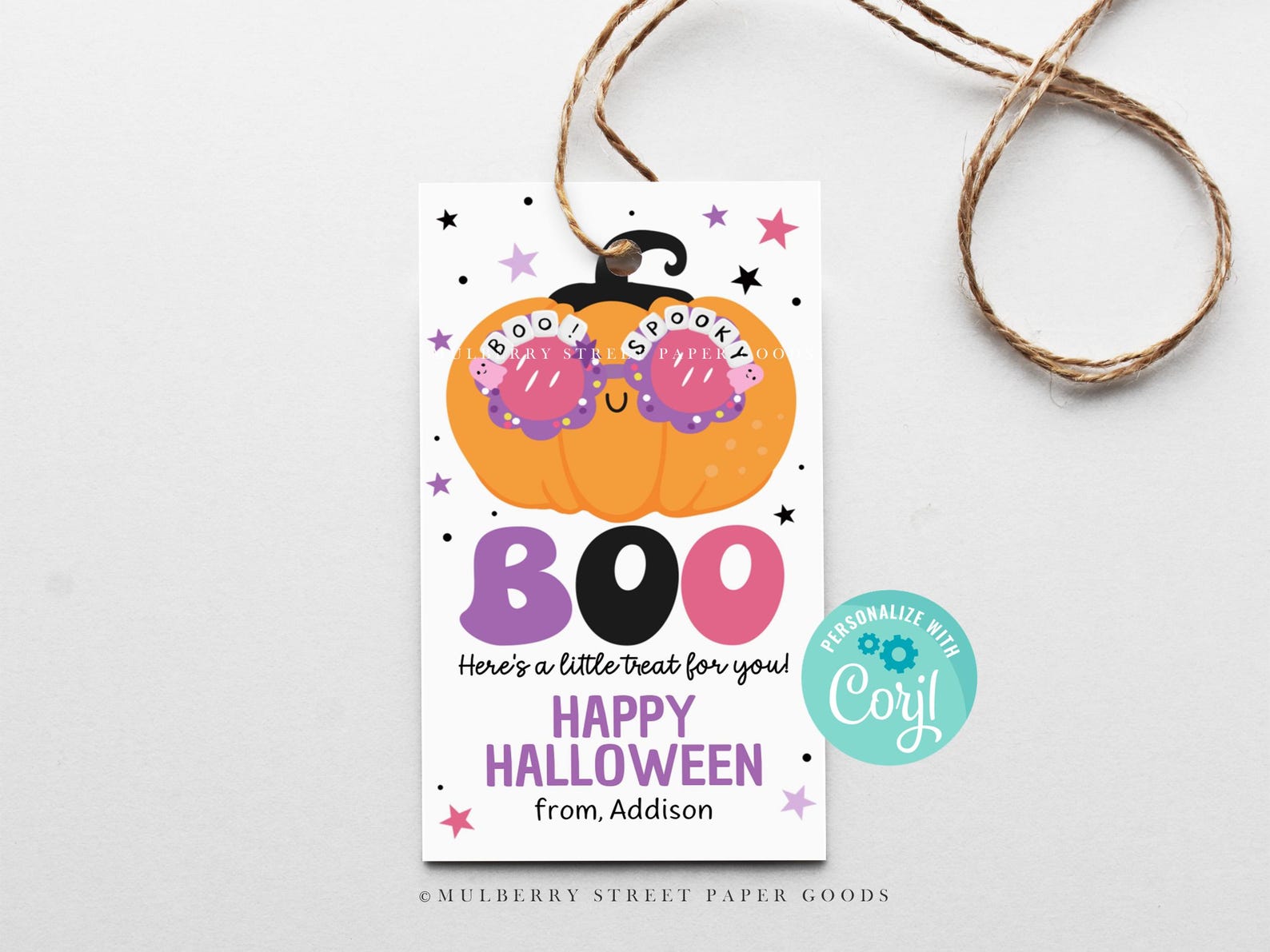 Editable Halloween Gift Tag Printable Boo Here's a Little Treat for You ...