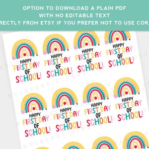 Editable Happy First Day of School Gift Tag First Day of School ...