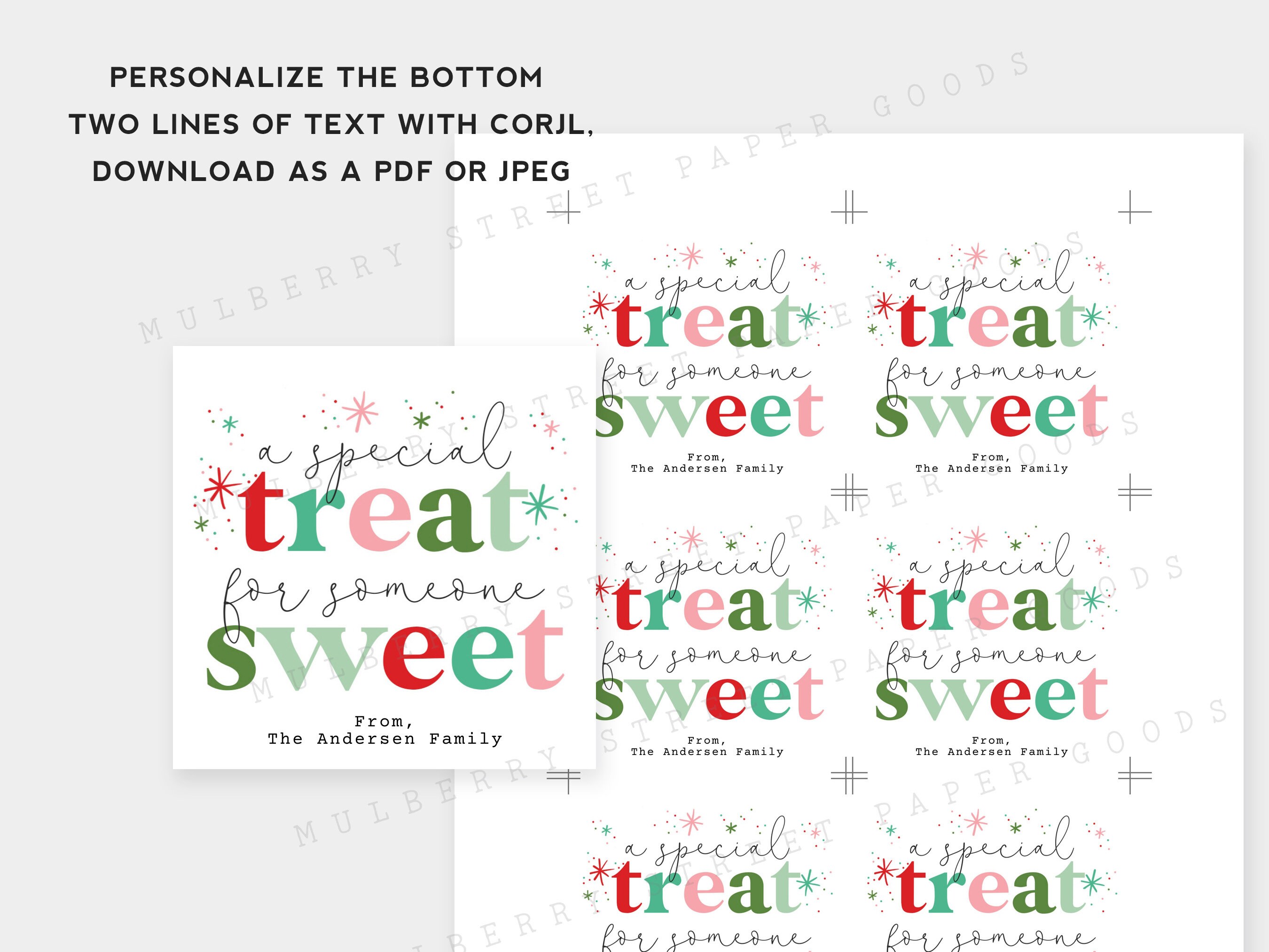 Printable Christmas Special Treat for Someone Sweet Gift Tag - Etsy