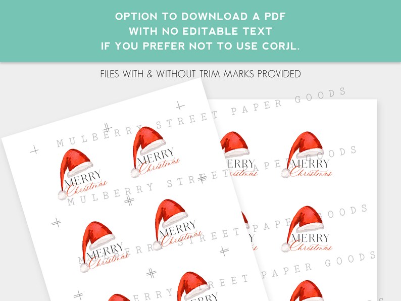 Printable Santa Hat Gift Tag Instant Download Christmas Gift - Etsy