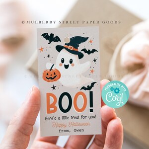 Printable Halloween Treat Bag Tags Cute Ghost Halloween Trick or Treat ...