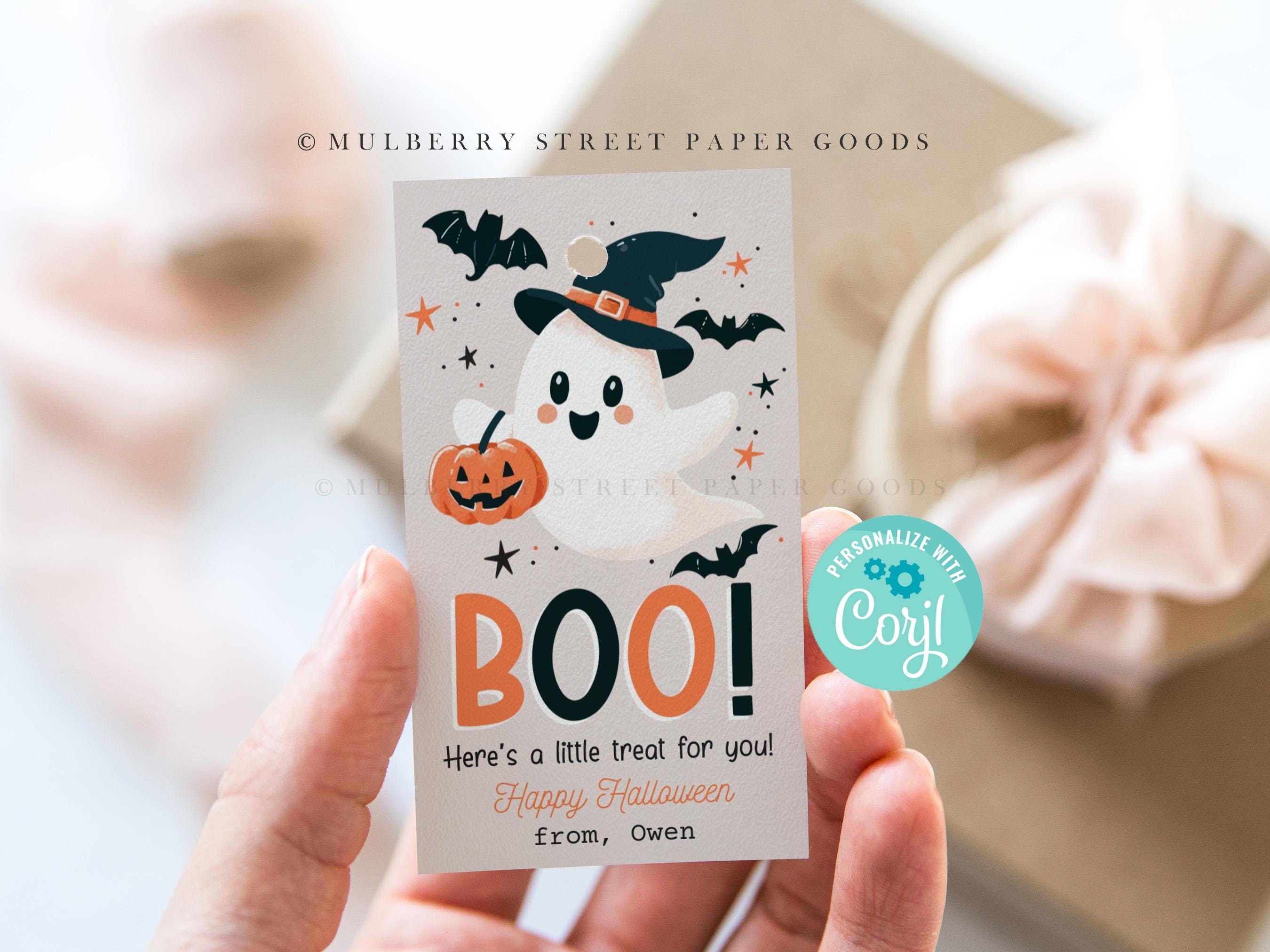 Printable Halloween Treat Bag Tags Cute Ghost Halloween Trick or Treat ...