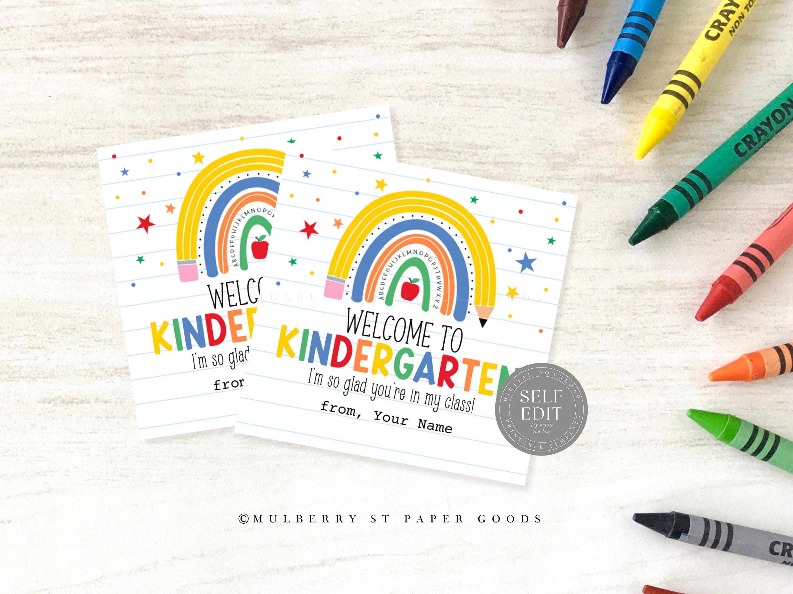 Editable Welcome to Kindergarten Gift Tag Printable First Day of School ...