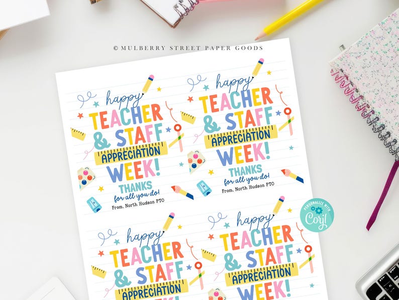 Teacher and Staff Appreciation Card Printable Teacher Appreciation Week ...