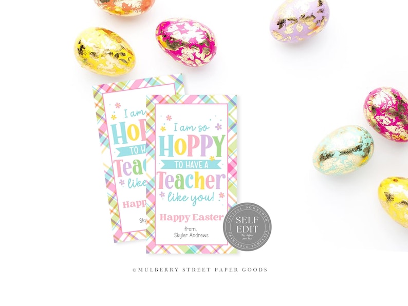 Teacher Easter Gift Tag Printable Instant Download Personalized Easter ...