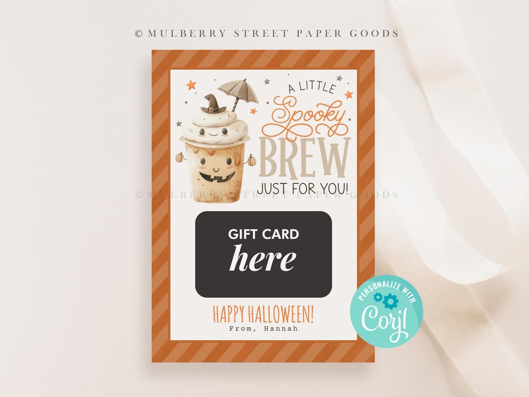 Halloween Printable Gift Card Holder Template Instant Download ...