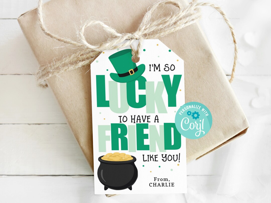 Printable St Patrick's Day Treat Gift Tag, Instant Download so Lucky to ...
