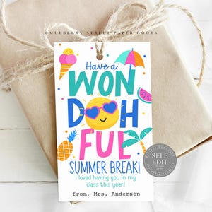 Summer Break Gift Tag Instant Download End of School Year Summer ...