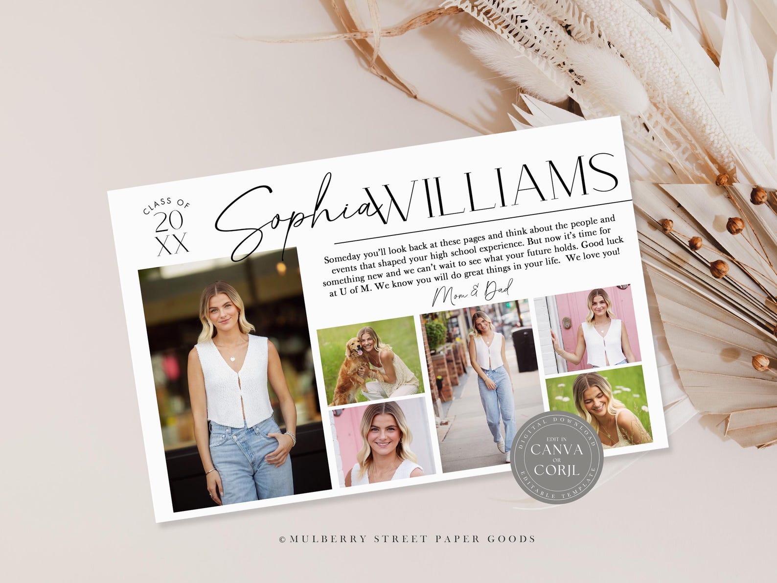 Editable Half Page Yearbook Ad Template Digital Download High School ...