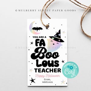 Editable Halloween Gift Tag Halloween Printable Digital Download ...