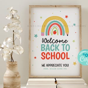 Editable Welcome Back to School Sign Printable, First Day of School ...