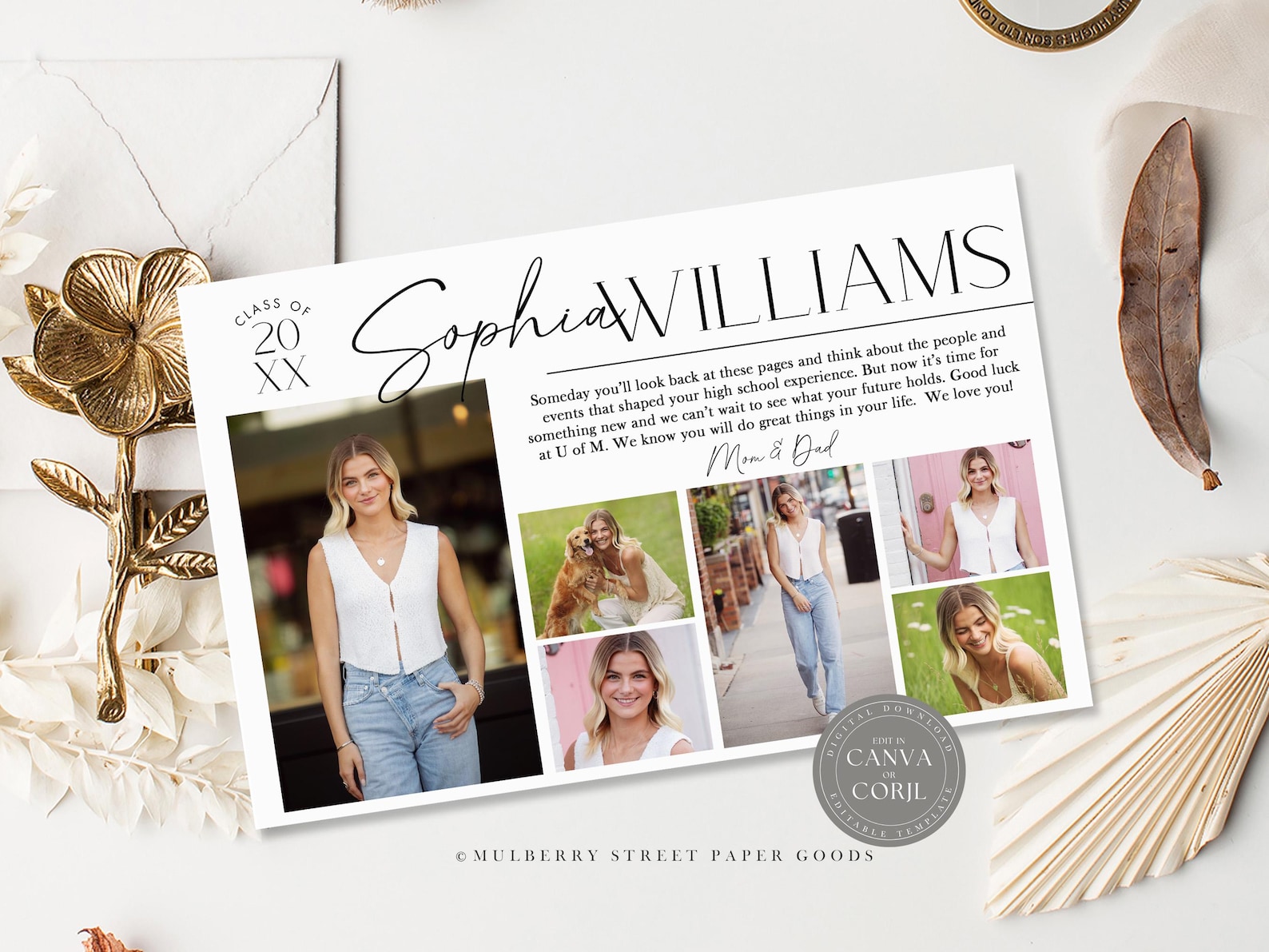 Editable Half Page Yearbook Ad Template Digital Download High School ...