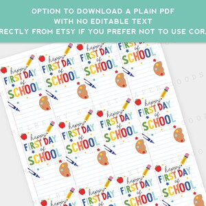 Happy First Day of School Printable Gift Tag, Welcome Back to School ...
