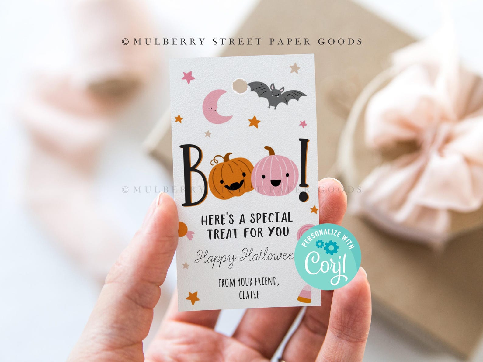 Printable Boo Here's a Special Treat for You Halloween Gift Tag, Happy ...