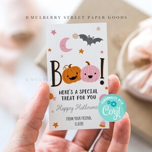 Printable Boo Here's a Special Treat for You Halloween Gift Tag, Happy ...