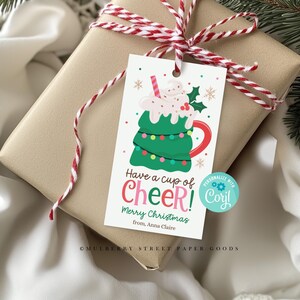Holiday Hot Cocoa Gift Tag Printable Have a Cup of Cheer Christmas Mug ...