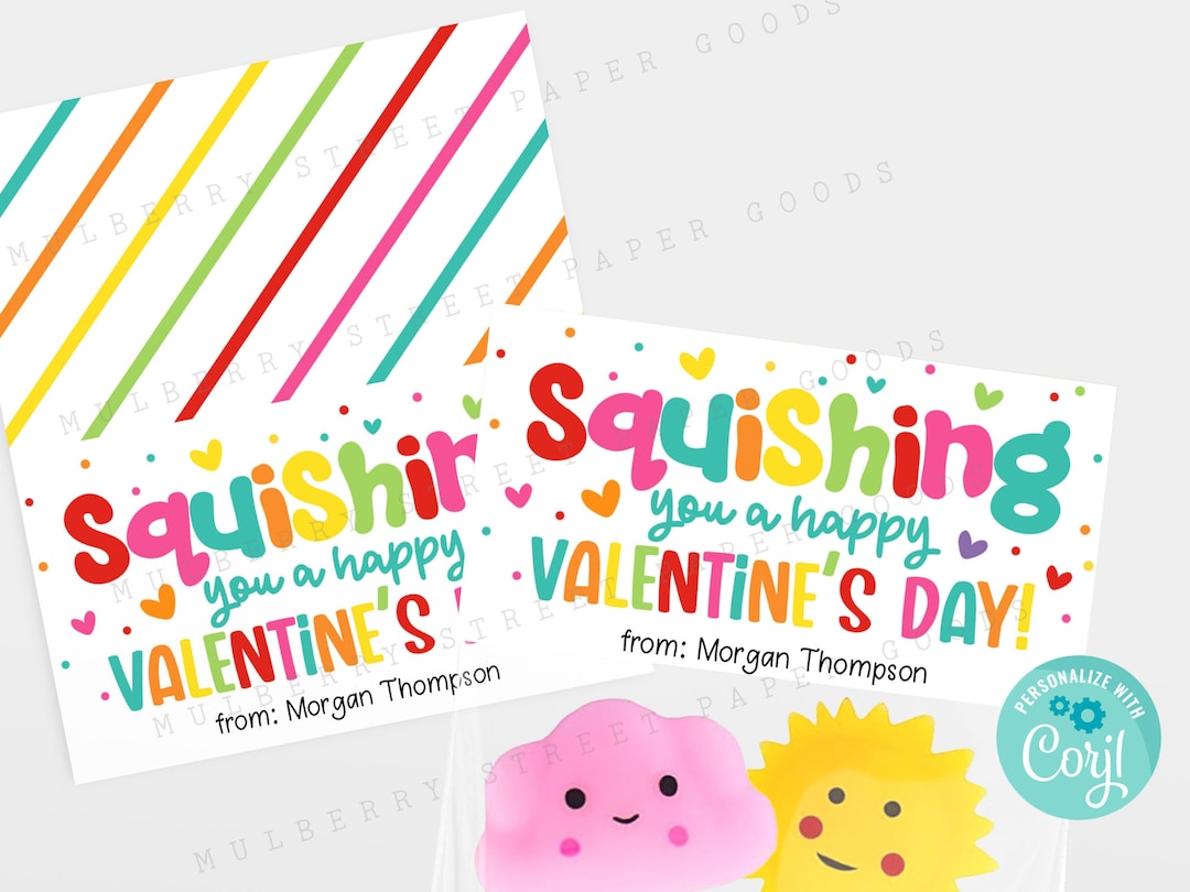 Printable Squishing You a Happy Valentine's Day Bag Topper Printable ...