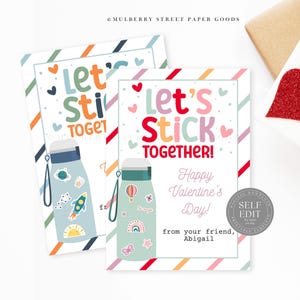 Water Bottle Sticker Valentine Card Printable Classroom Valentine Party ...