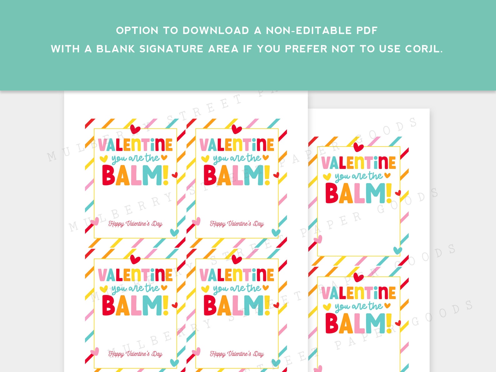 Lip Balm Valentine's Day Card Printable Kids Classroom Chapstick ...