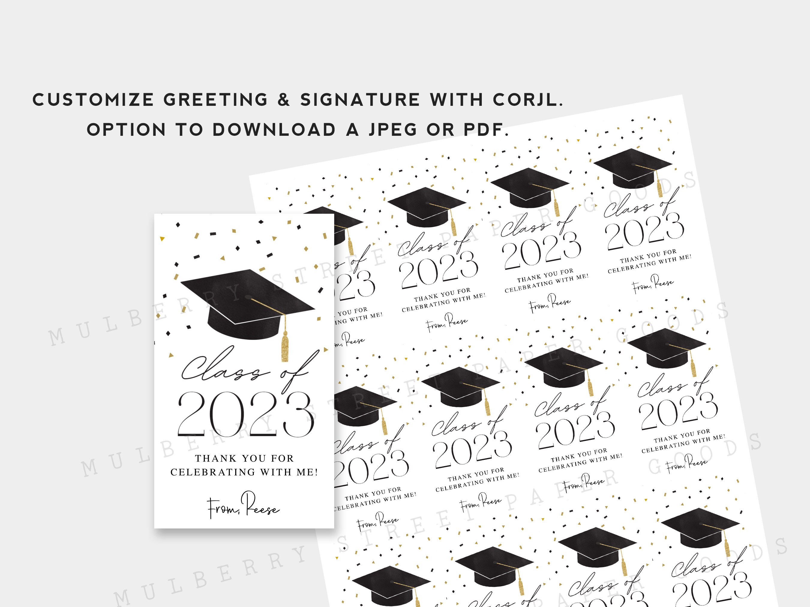 Printable Graduation Cap Class of 2022 Gift Tag Instant - Etsy