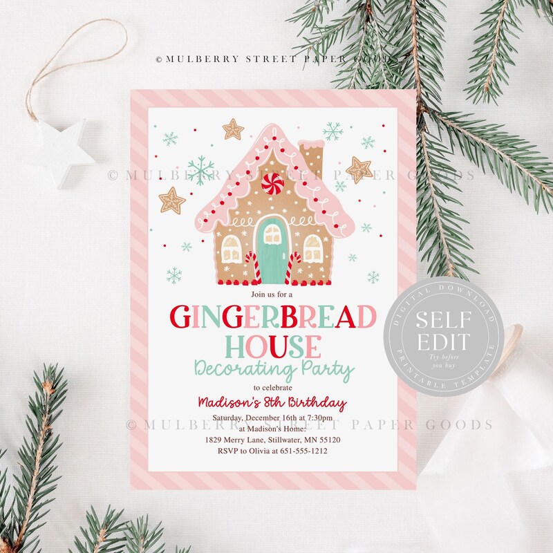 Gingerbread Invite - Etsy